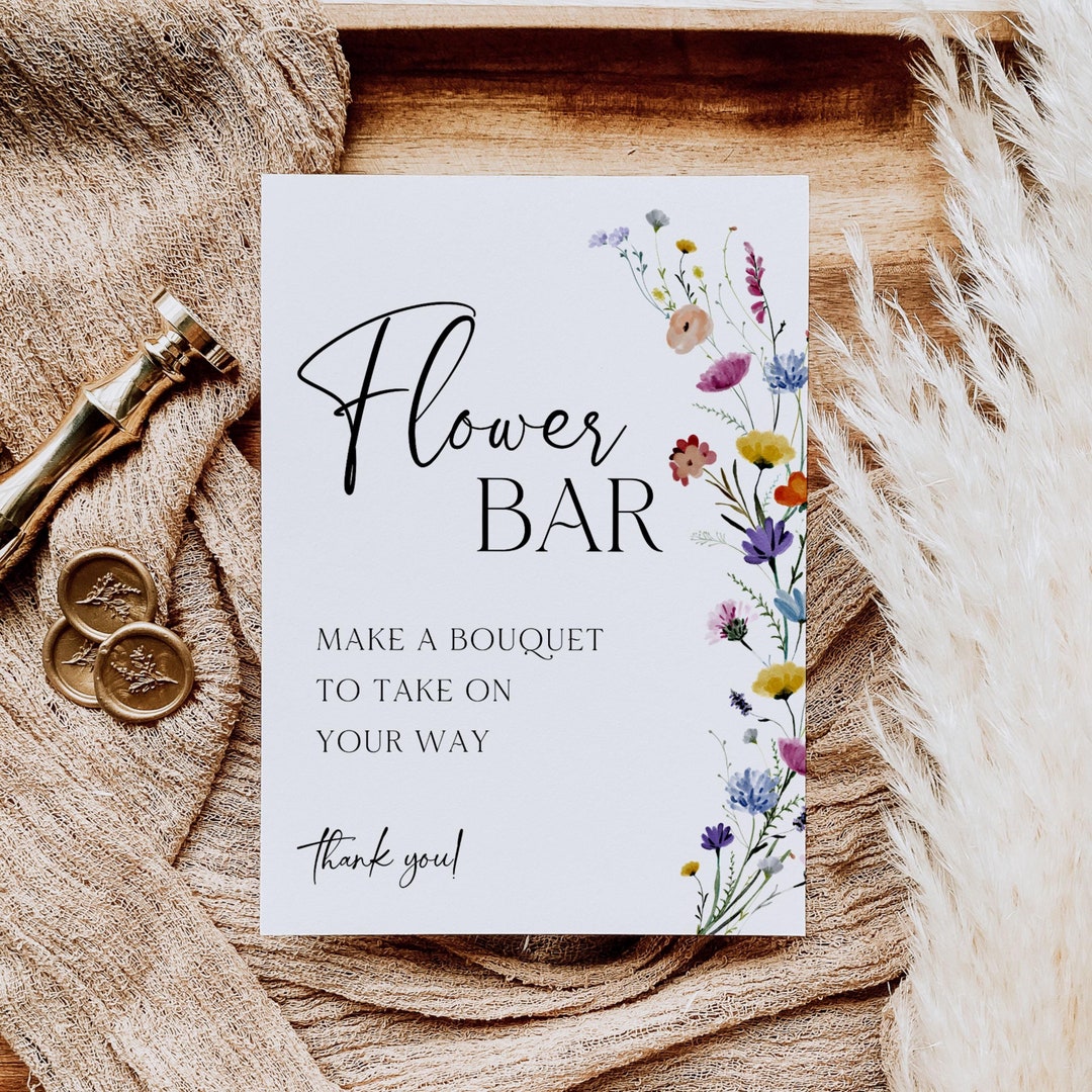 Flower Bar Sign Make Your Own Bouquet Bridal Shower Decor, DIY Bouquet ...