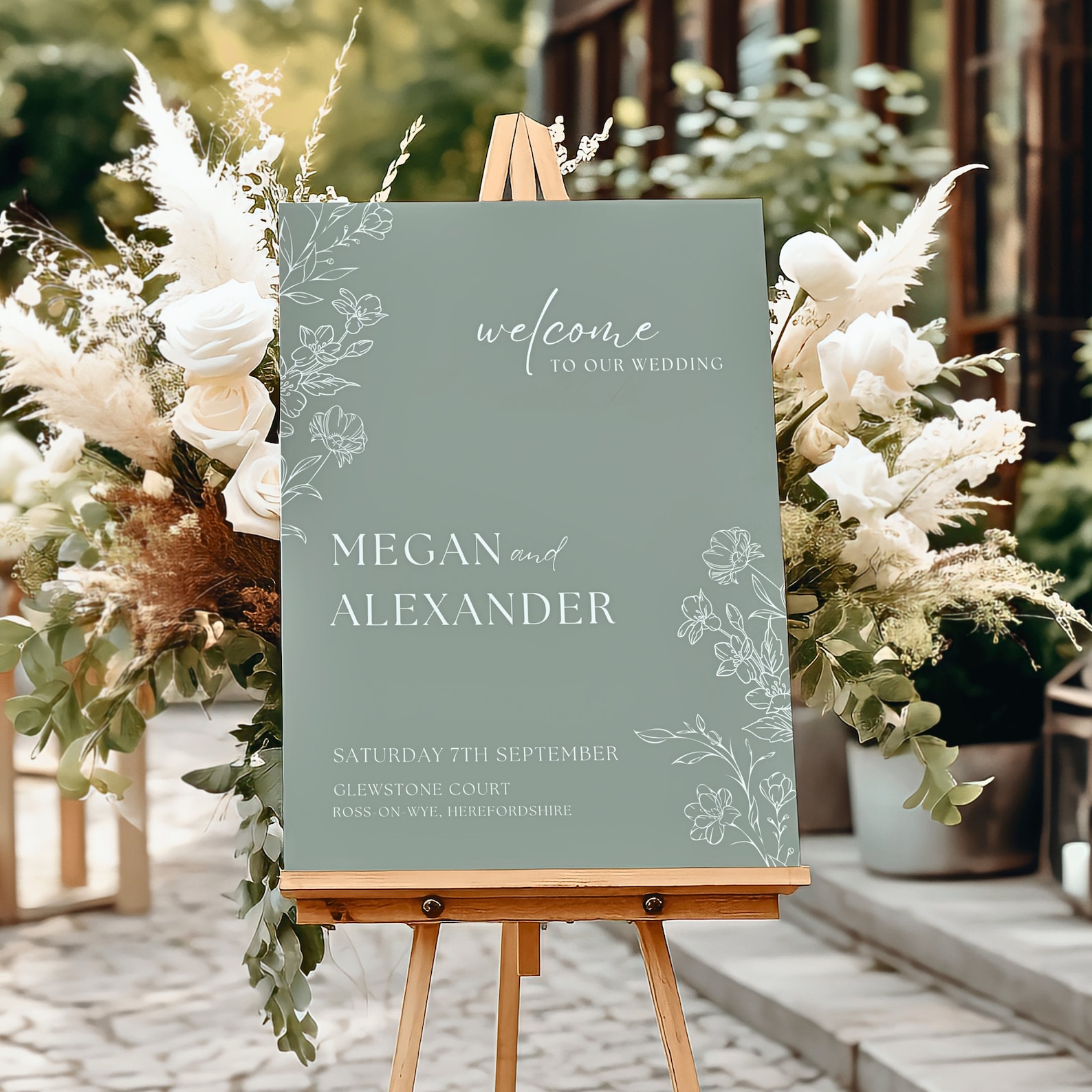 Sage Green Wedding Welcome Sign Modern Welcome Sign Wedding Welcome ...