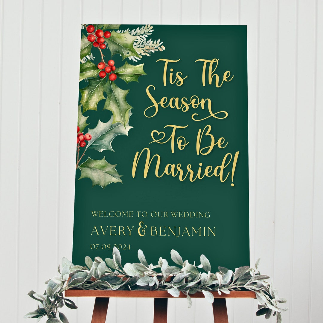 Tis the Season to Be Married Sign | Editable Download | Personalized ...