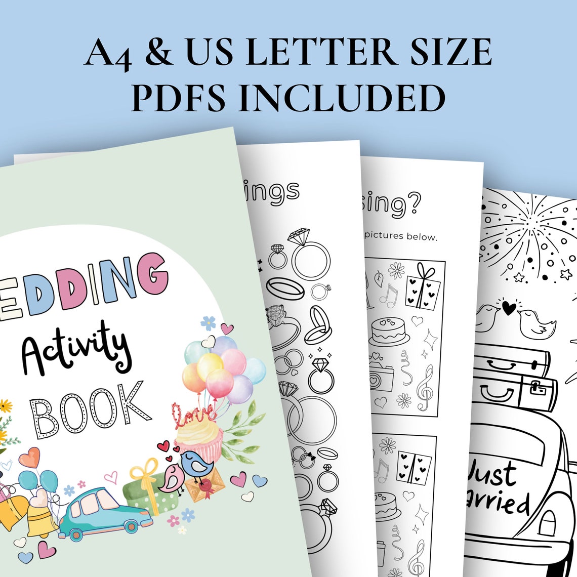 Printable Kid's Wedding Activity Book | Wedding Coloring Pages ...