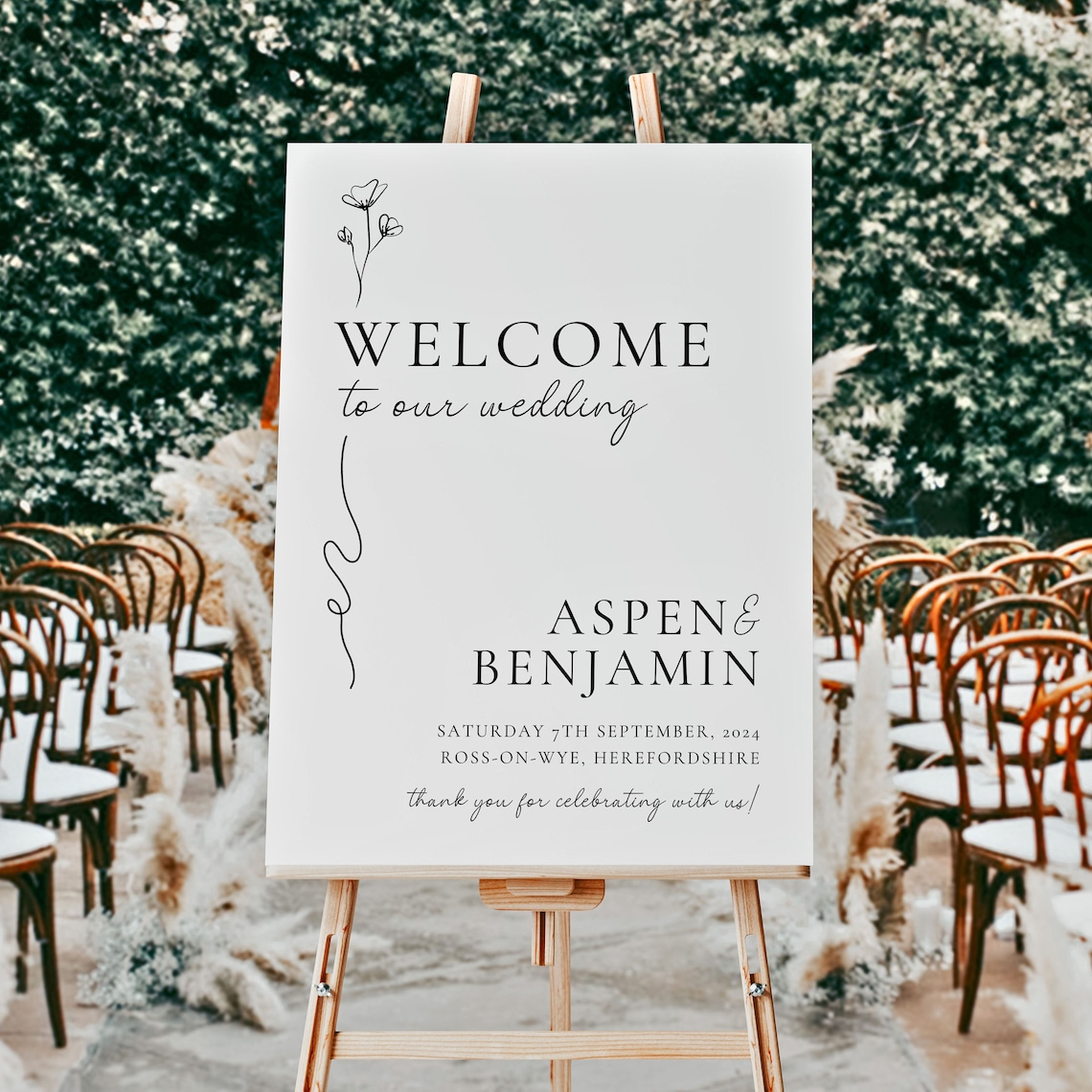 Modern Minimalist Wedding Welcome Sign Welcome Wedding Sign - Etsy