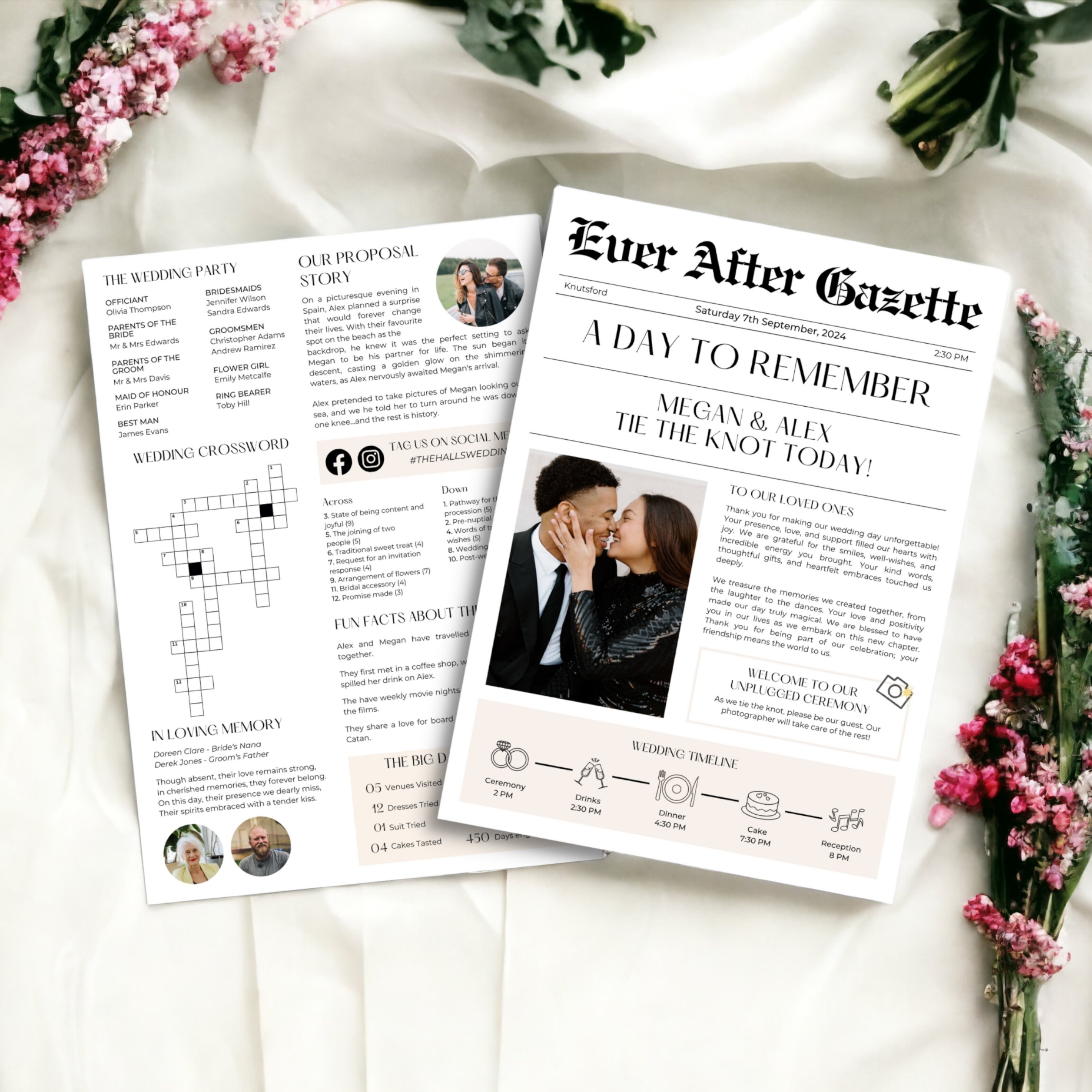 Editable Wedding Newspaper Program Wedding Newspaper - Etsy
