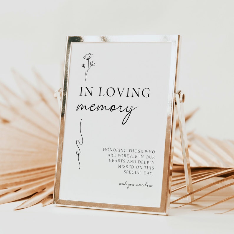In Loving Memory Sign Template, Forever in Our Hearts Memory Table Sign ...