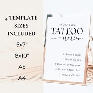 Temporary Tattoos Station Wedding Tattoo Favor Sign, Wedding Tattoo ...