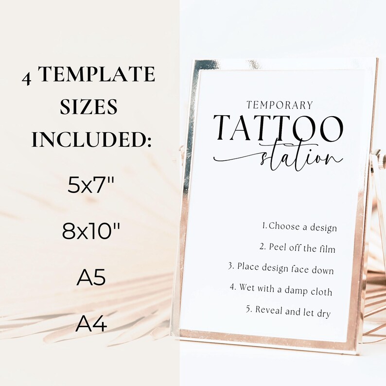 Temporary Tattoos Station Wedding Tattoo Favor Sign, Wedding Tattoo ...