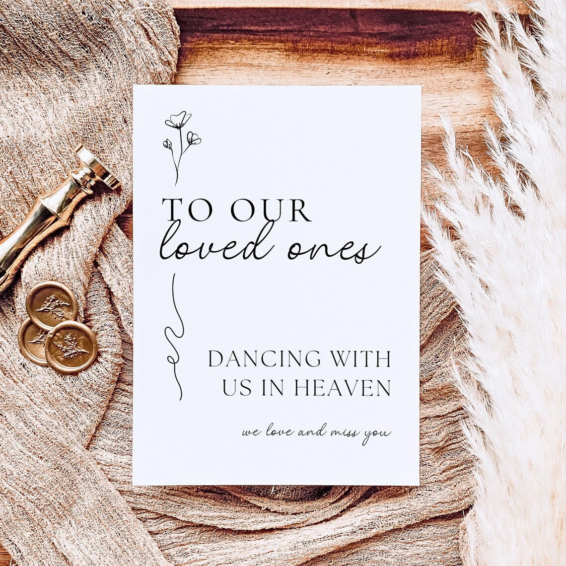 Dancing With Us in Heaven Wedding Memorial Sign, in Loving Memory, to ...