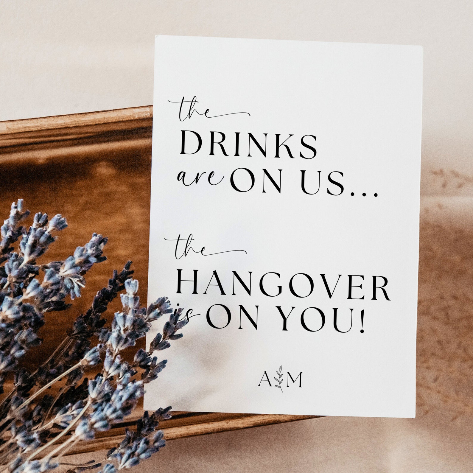 Drinks on Us Bar Sign | the Drinks Are on Us the Hangover is on You ...
