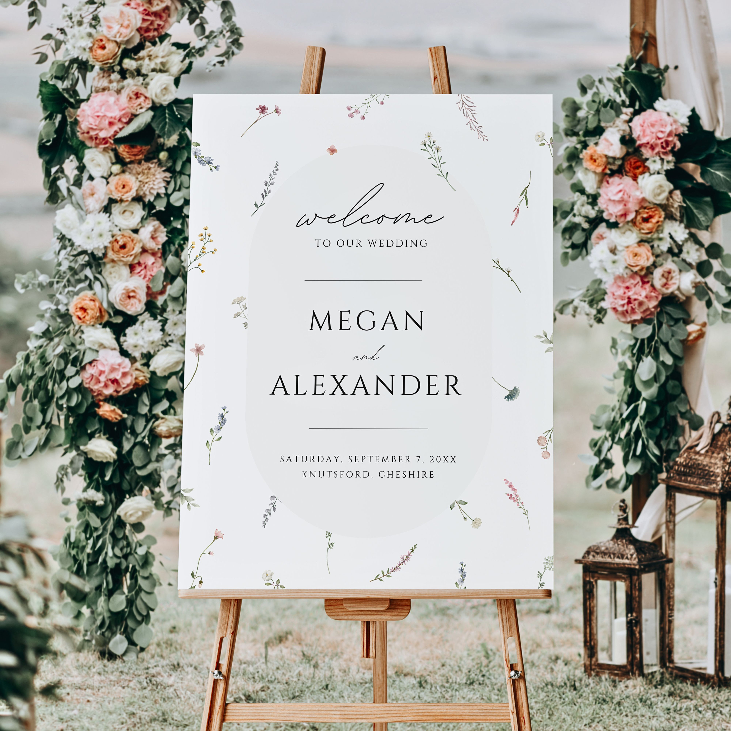 Wildflower Wedding Welcome Sign, Wildflower Wedding Poster, Floral ...