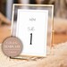 Monogram Table Number Sign Wedding Table Decor Border & Monogram Modern ...