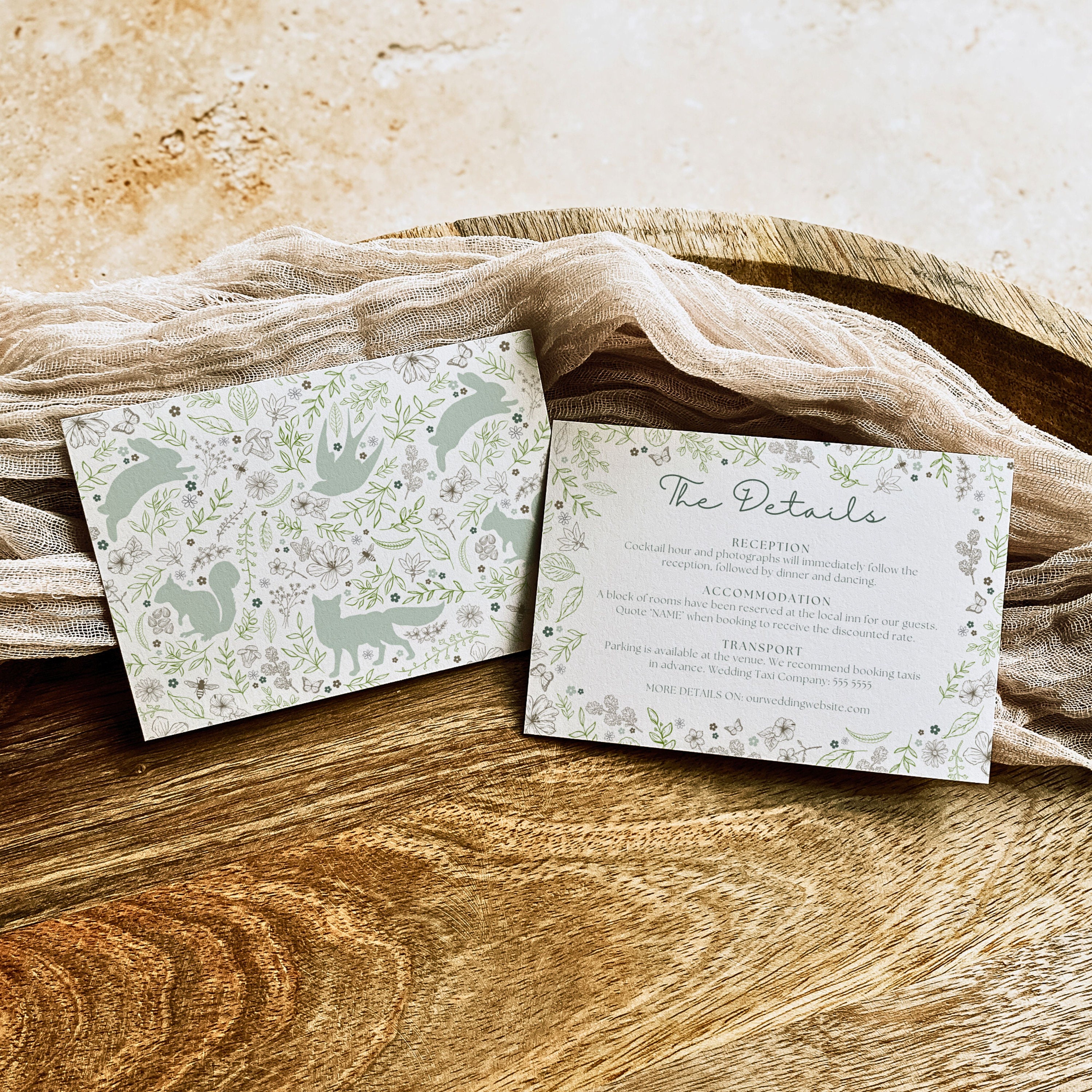 Whimsical Forest Wedding Invitation | Editable Garden Floral Wedding ...