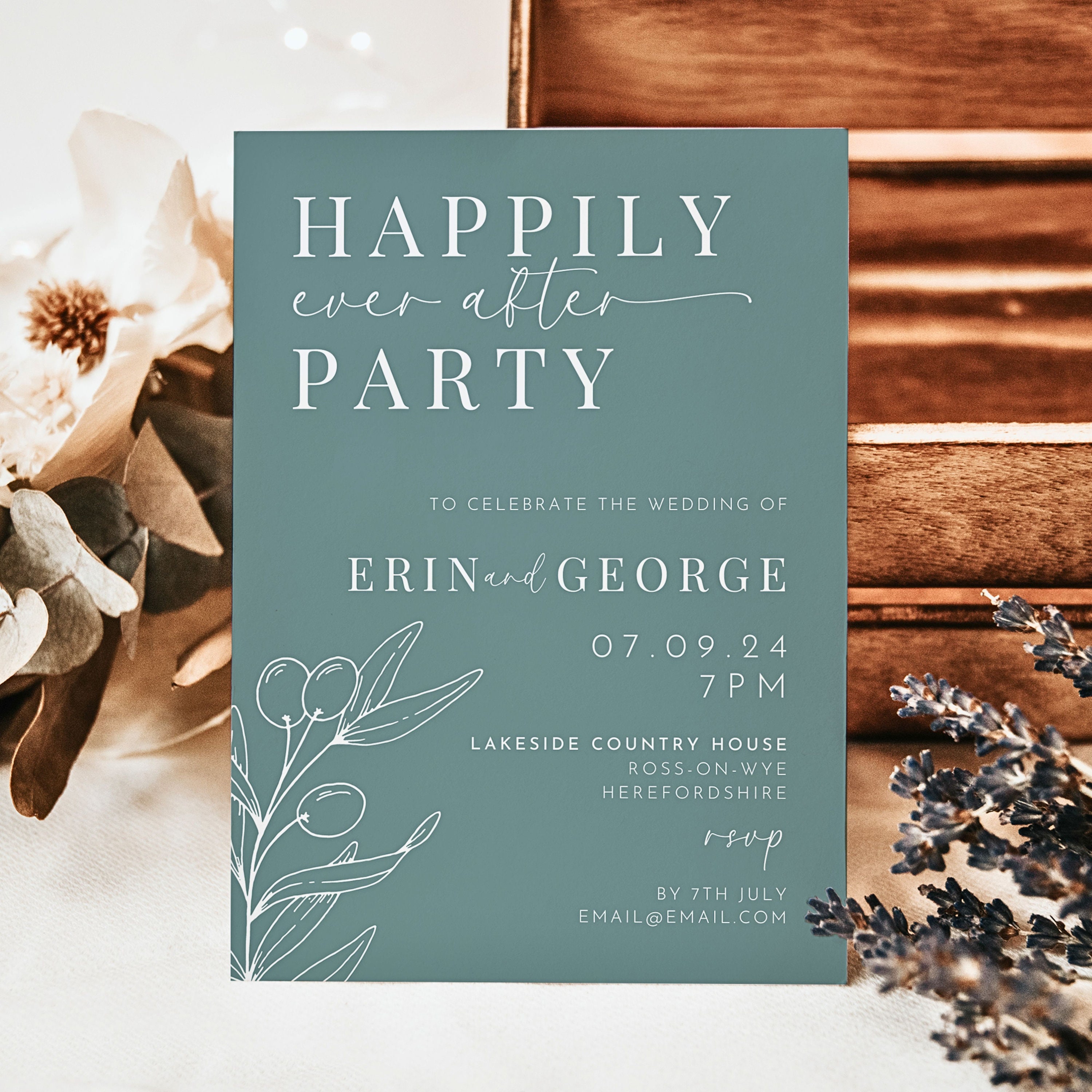 Reception Party Invitation Wedding Elopement Reception Invite Boho ...