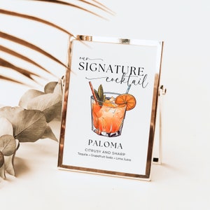 Bar Sign Paloma | Signature Drinks Sign | Our Signature Cocktail ...