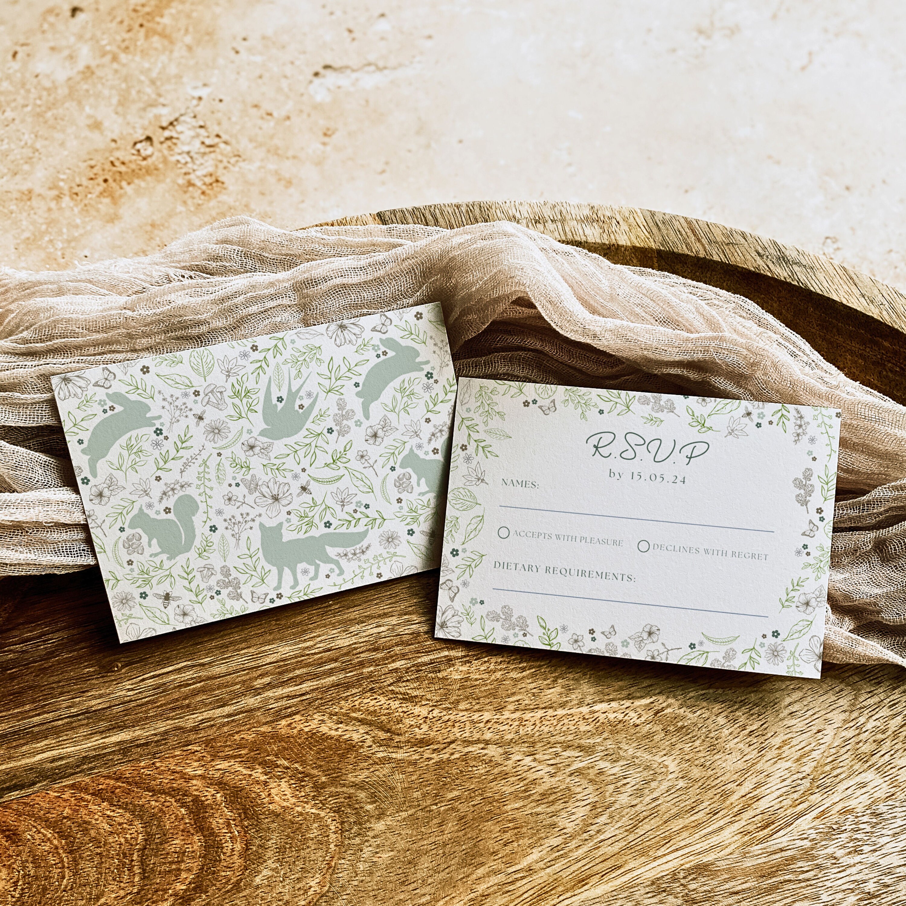 Whimsical Forest Wedding Invitation | Editable Garden Floral Wedding ...