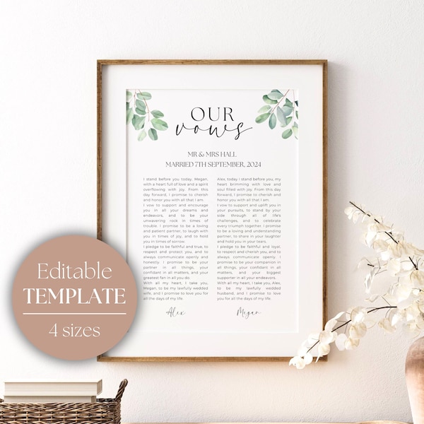 Wedding Vow Canvas - Etsy