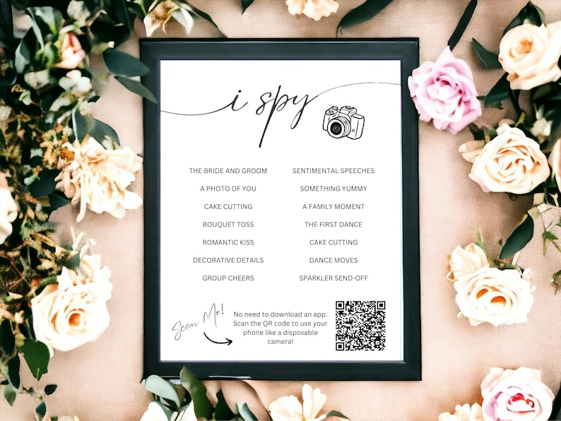 I Spy Wedding Guest Game Wedding Table Games I Spy - Etsy