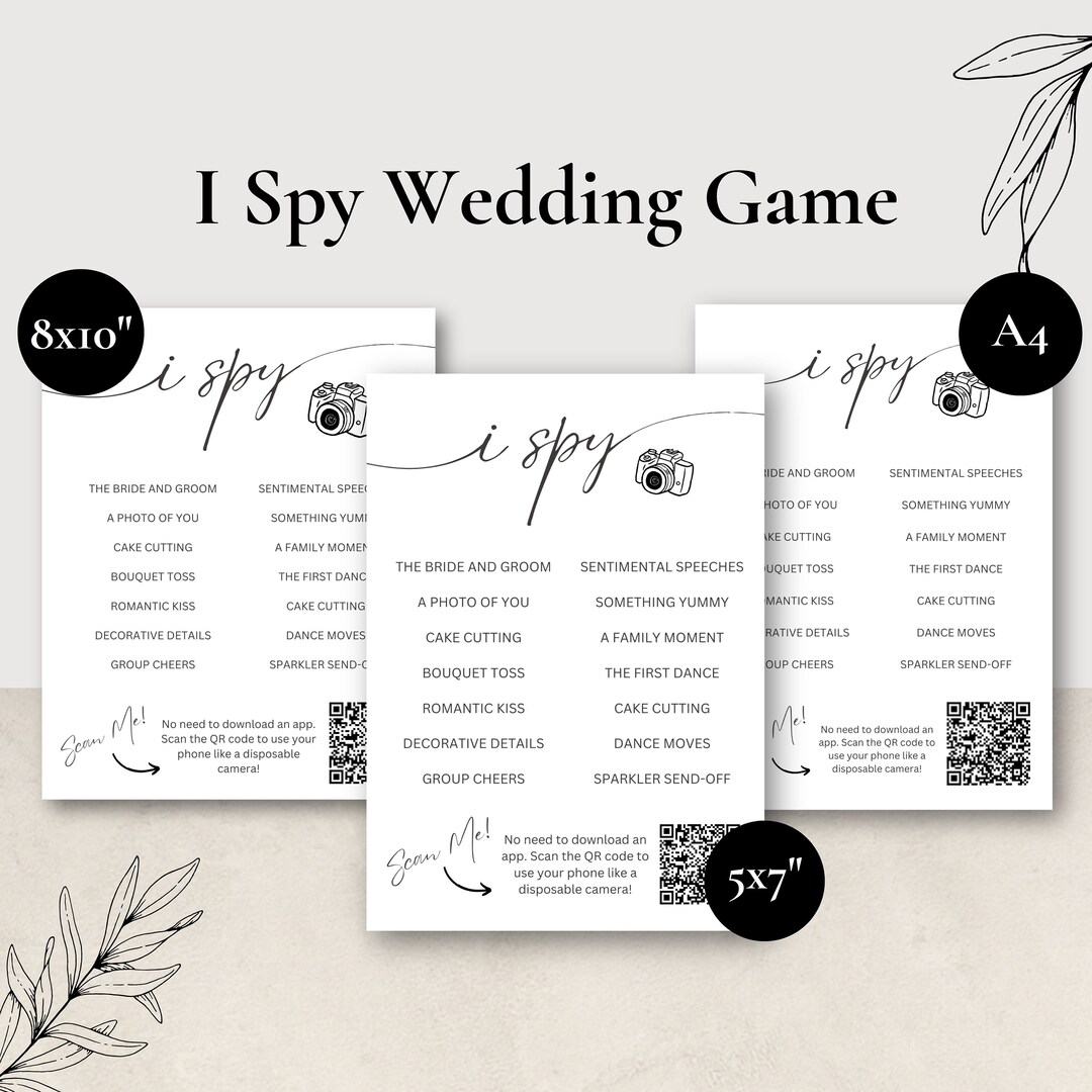 I Spy Wedding Guest Game | Wedding Table Games | I Spy Template ...