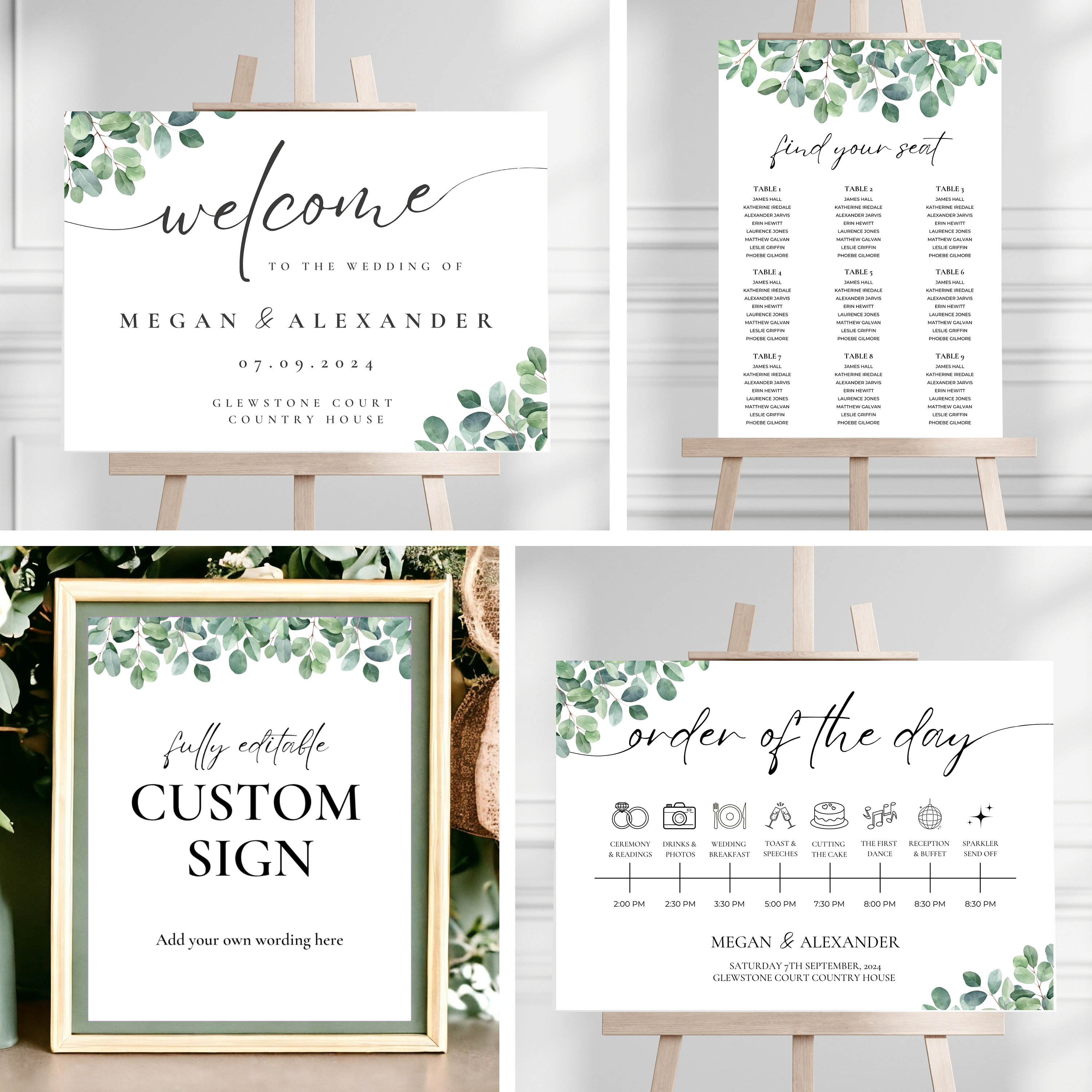 Ultimate Sage Green Eucalyptus Wedding Template Bundle, Wedding ...