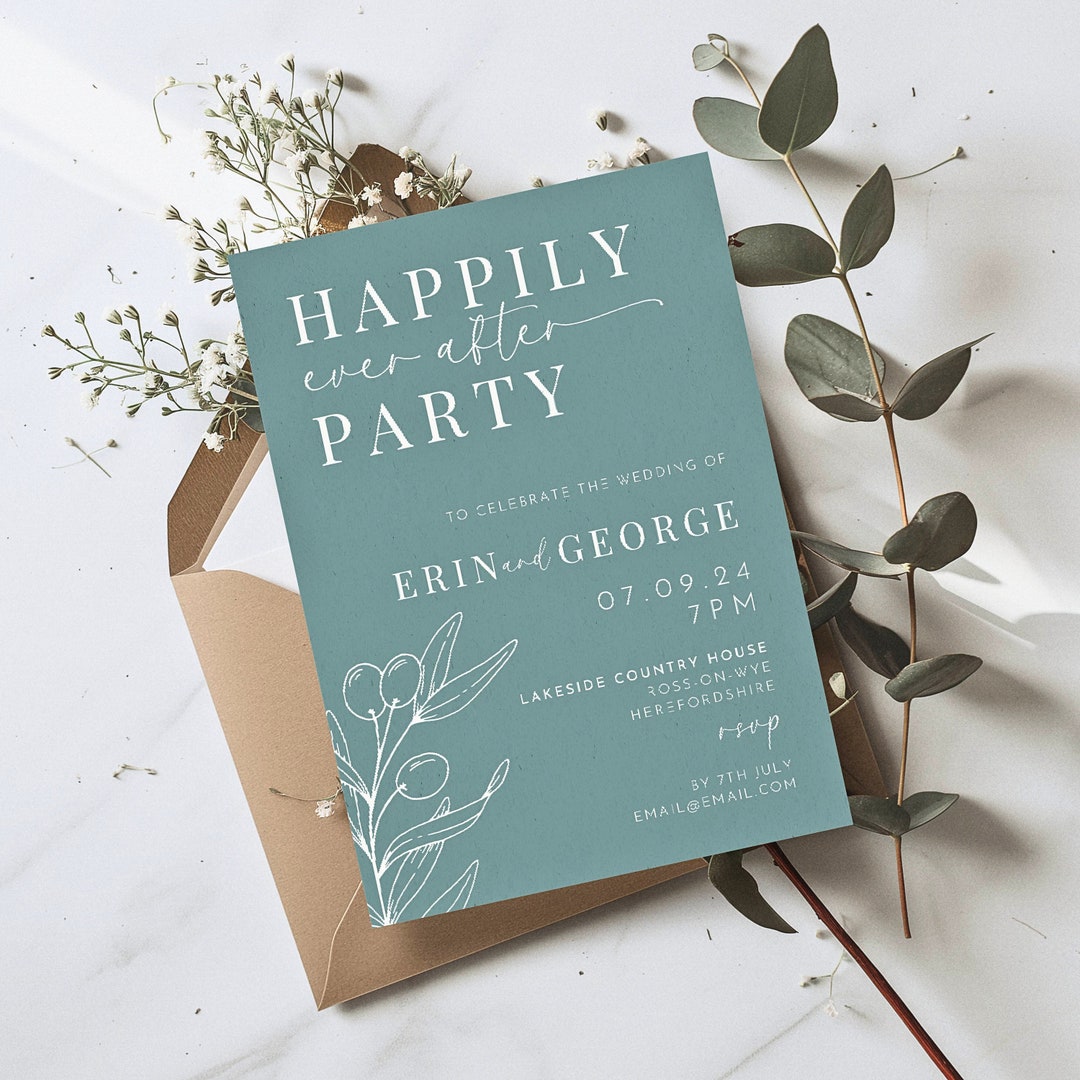 Reception Party Invitation | Wedding Elopement Reception Invite | Boho ...