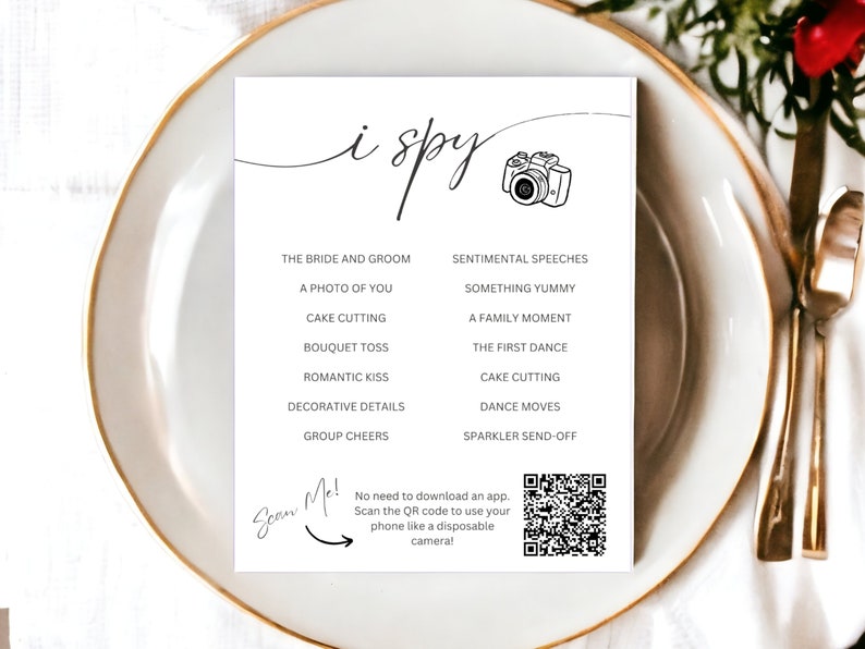 I Spy Wedding Guest Game Wedding Table Games I Spy - Etsy