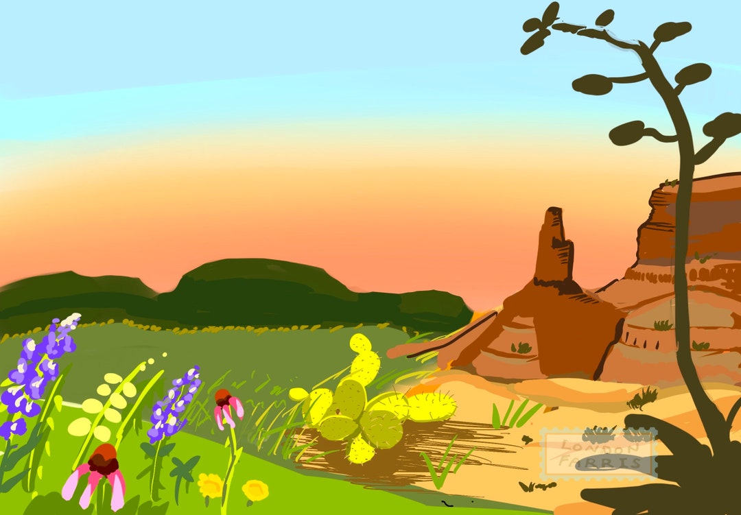Texas Landscape - Etsy