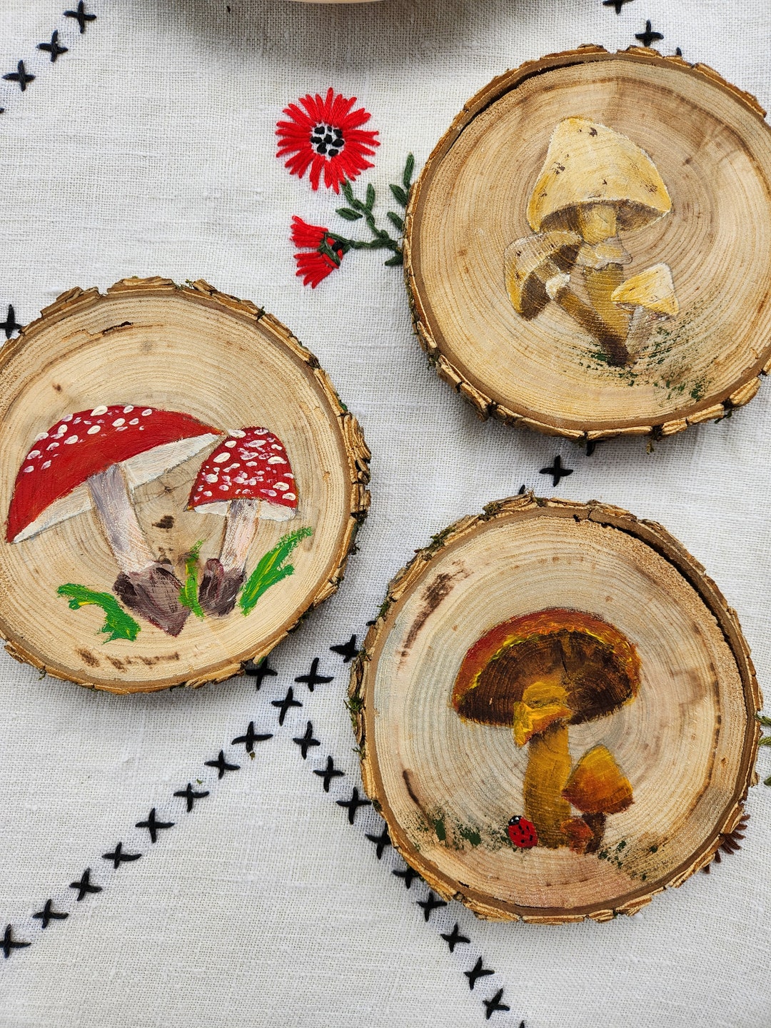 Whimsical Hand Painted Mushroom Magnets - Etsy