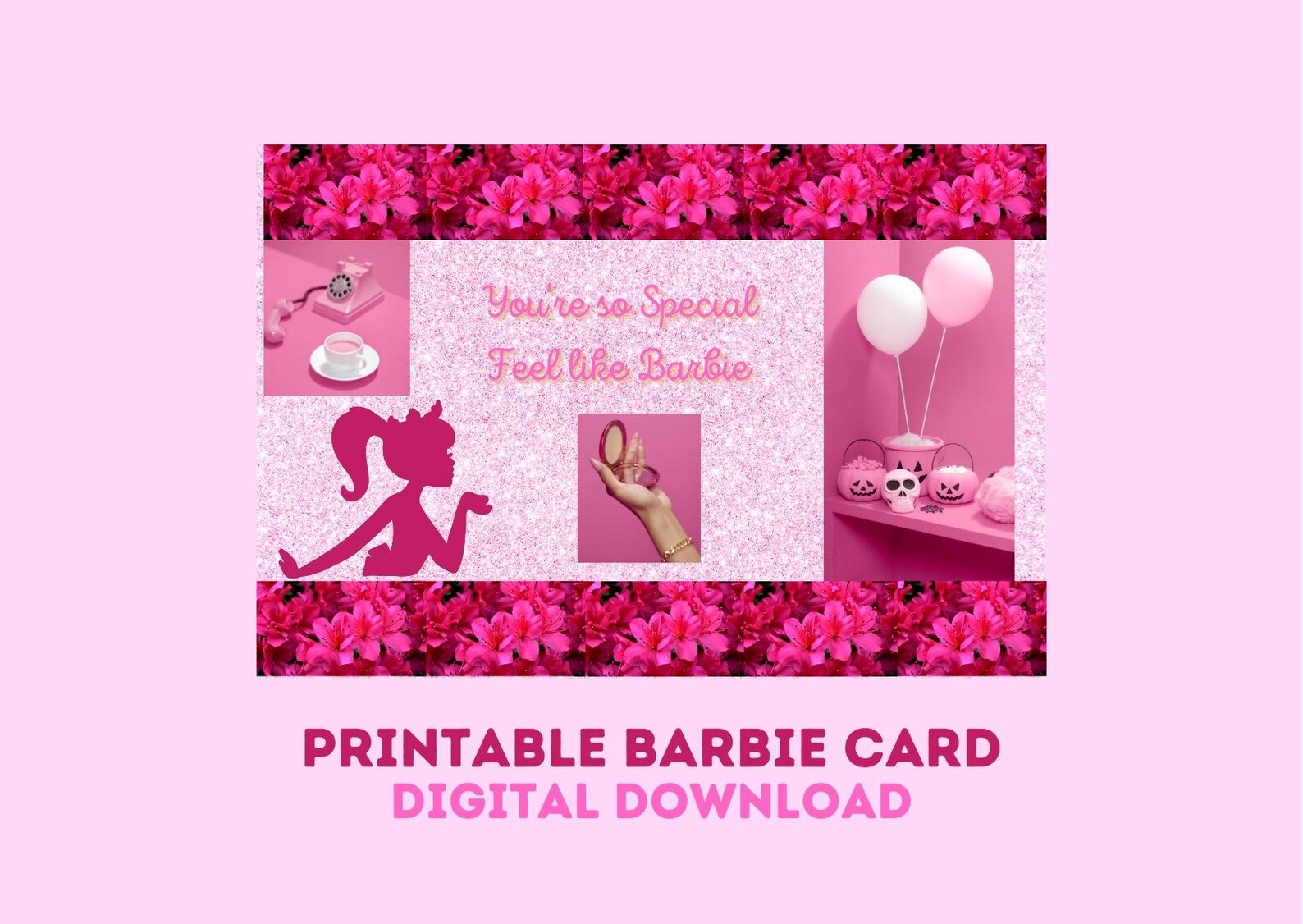 Digital Barbie Card Printable Barbie Card for Event or Special People ...
