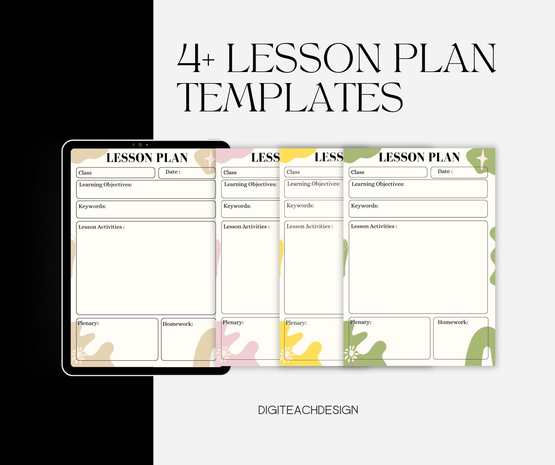 Lesson Plan Template, Weekly School Planner, Aesthetic Timetable for ...