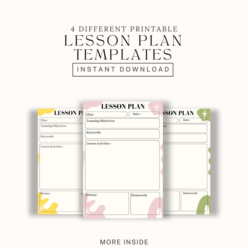 Lesson Plan Template, Weekly School Planner, Aesthetic Timetable for ...