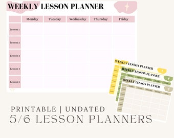 Lesson Plan Template, Weekly School Planner, Aesthetic Timetable for ...