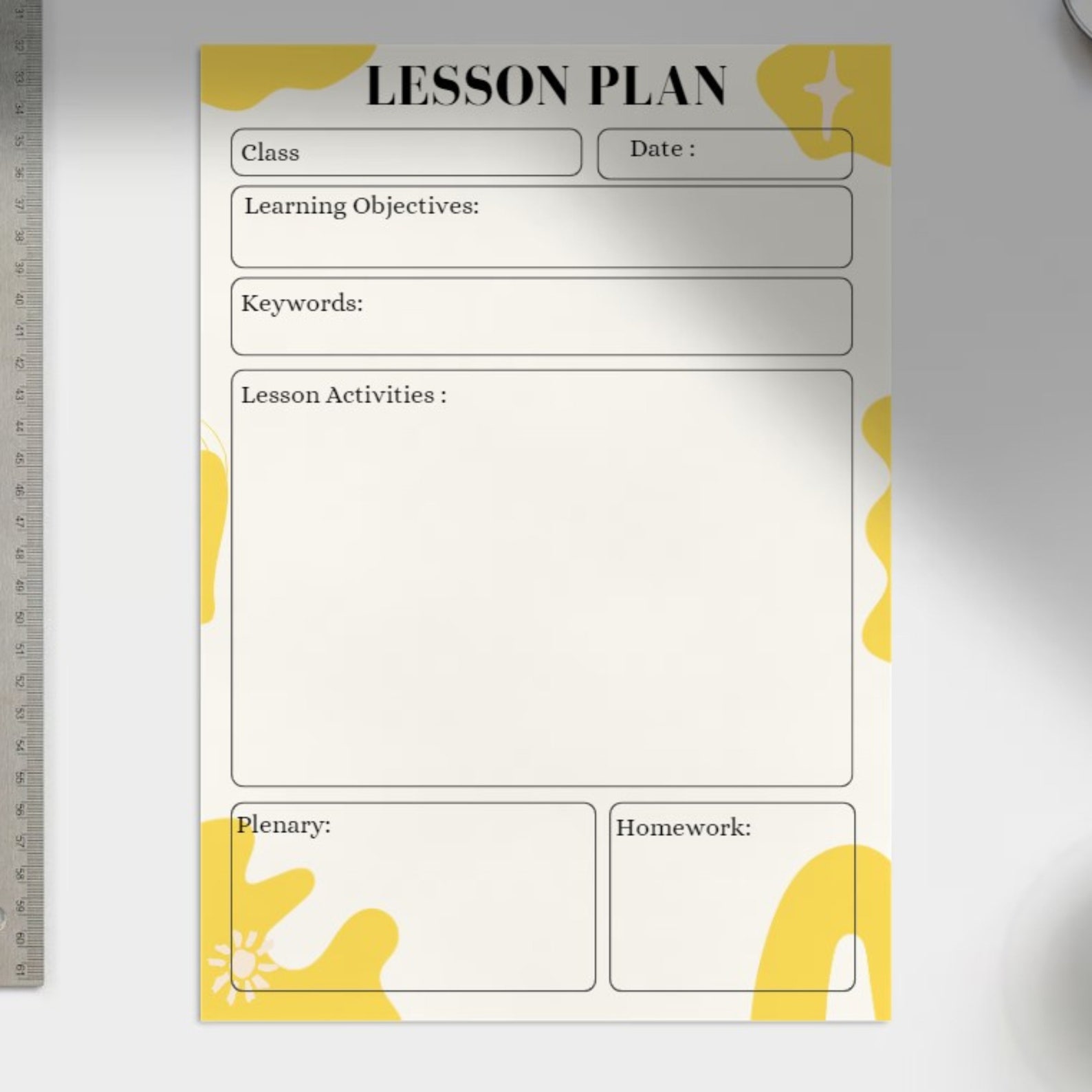 Lesson Plan Template, Weekly School Planner, Aesthetic Timetable for ...