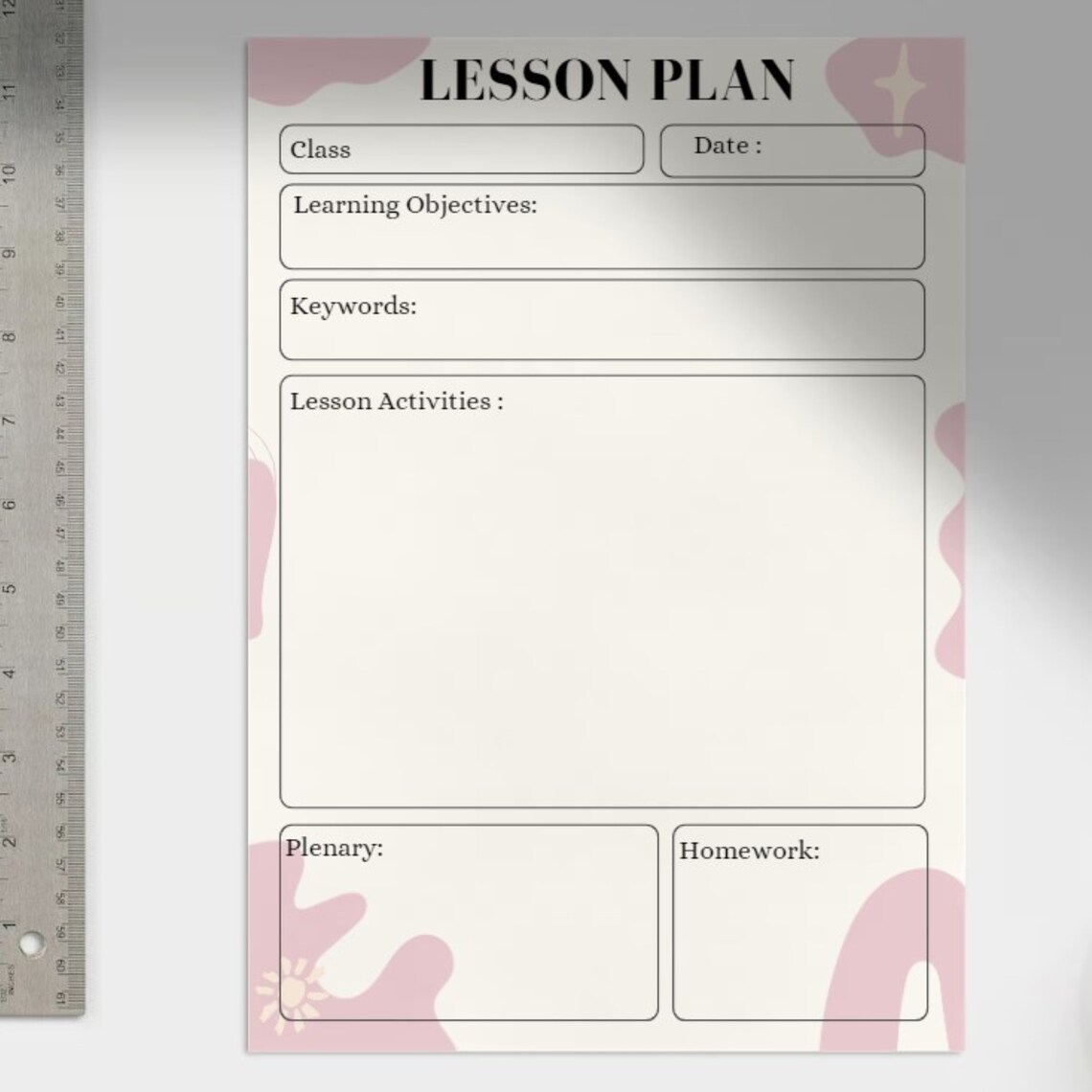Lesson Plan Template, Weekly School Planner, Aesthetic Timetable for ...
