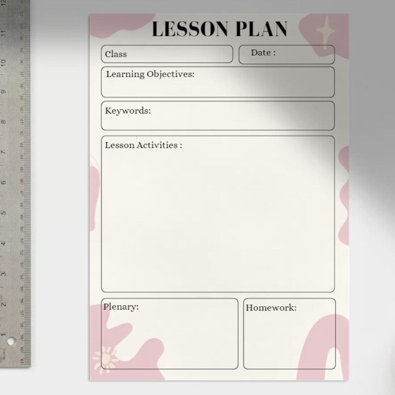 Lesson Plan Template, Weekly School Planner, Aesthetic Timetable for ...