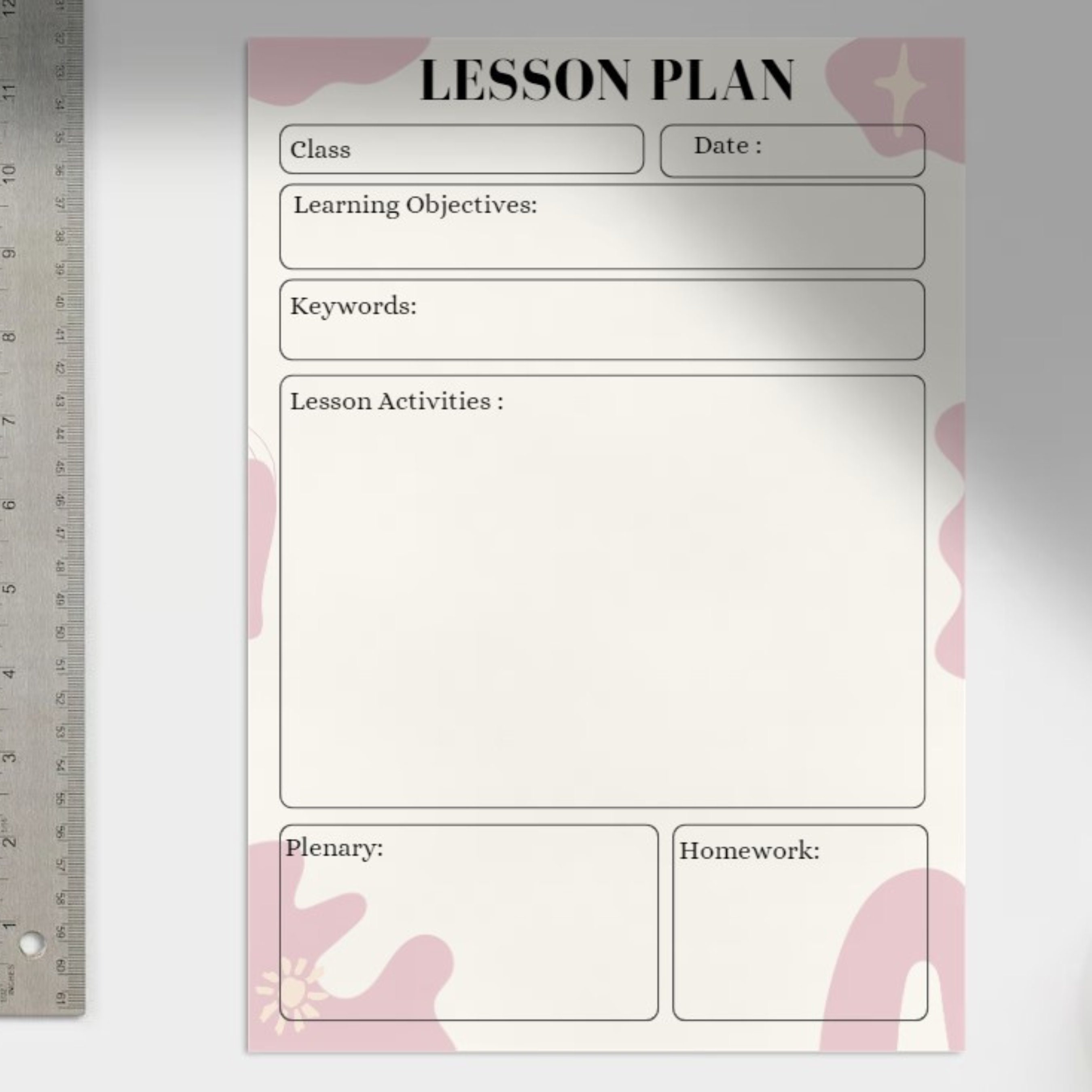 Lesson Plan Template, Weekly School Planner, Aesthetic Timetable for ...