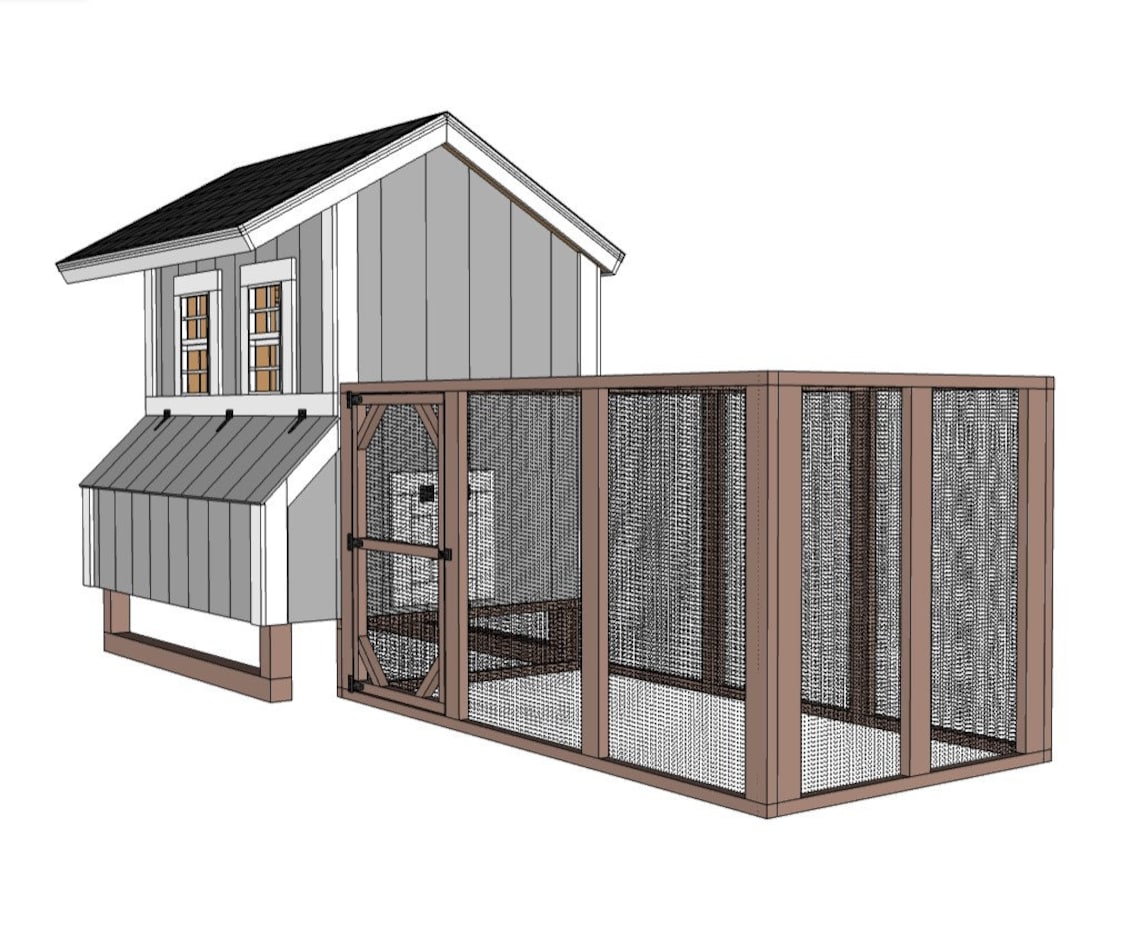 CHICKEN RUN PLANS 4' X 8' Material List / Diy / Step by Step Guide ...