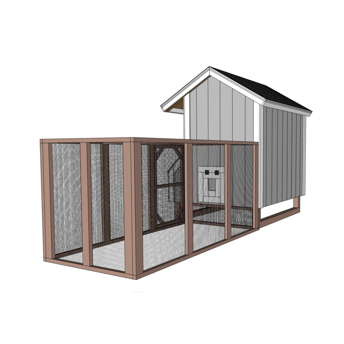CHICKEN RUN PLANS 4' X 8' Material List / Diy / Step by Step Guide ...