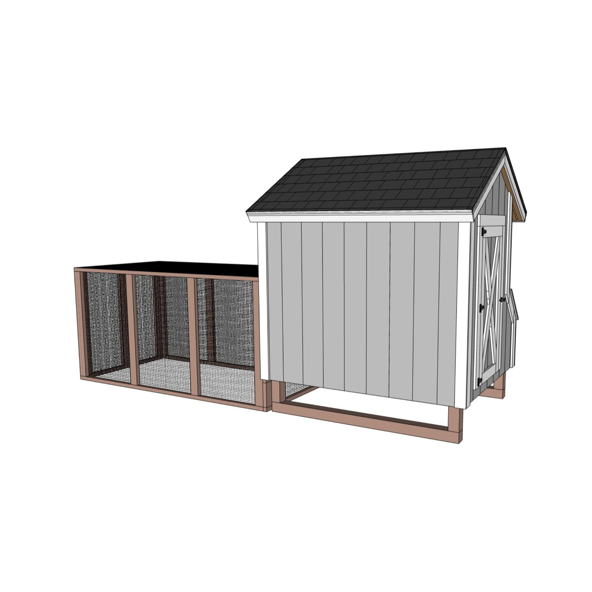 CHICKEN RUN PLANS 4' X 8' Material List / Diy / Step by Step Guide ...