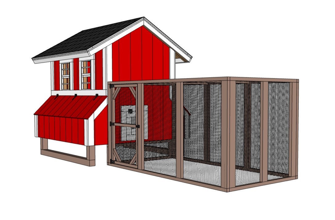 CHICKEN RUN PLANS 4' X 8' Material List / Diy / Step by Step Guide ...