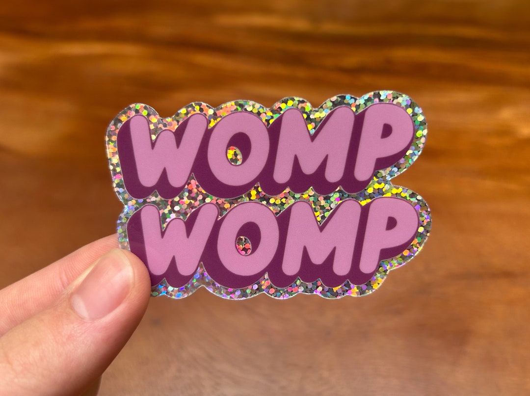 Womp Womp Glitter Sticker - Weather Resistant Glitter Vinyl Glossy ...