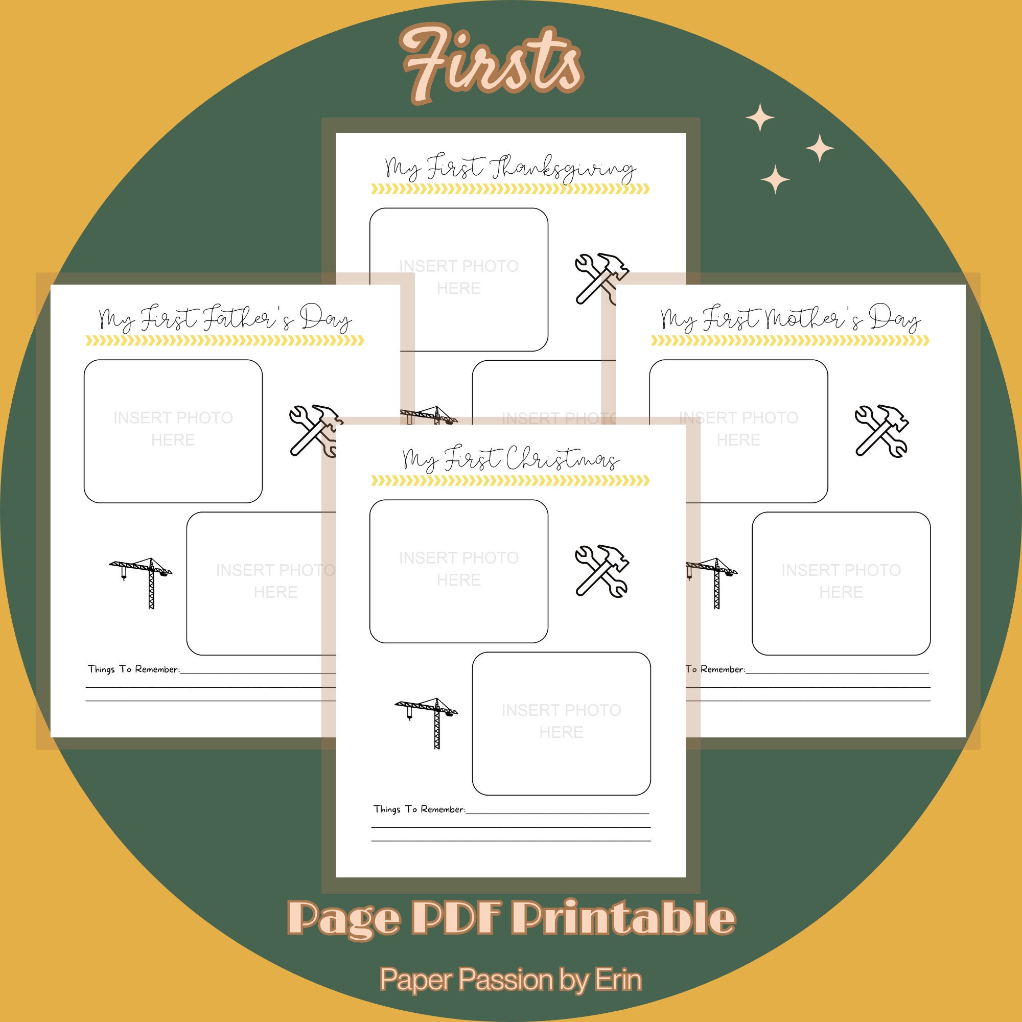 Baby Book, Baby's First Year, Printable Pages, Baby's Milestones ...