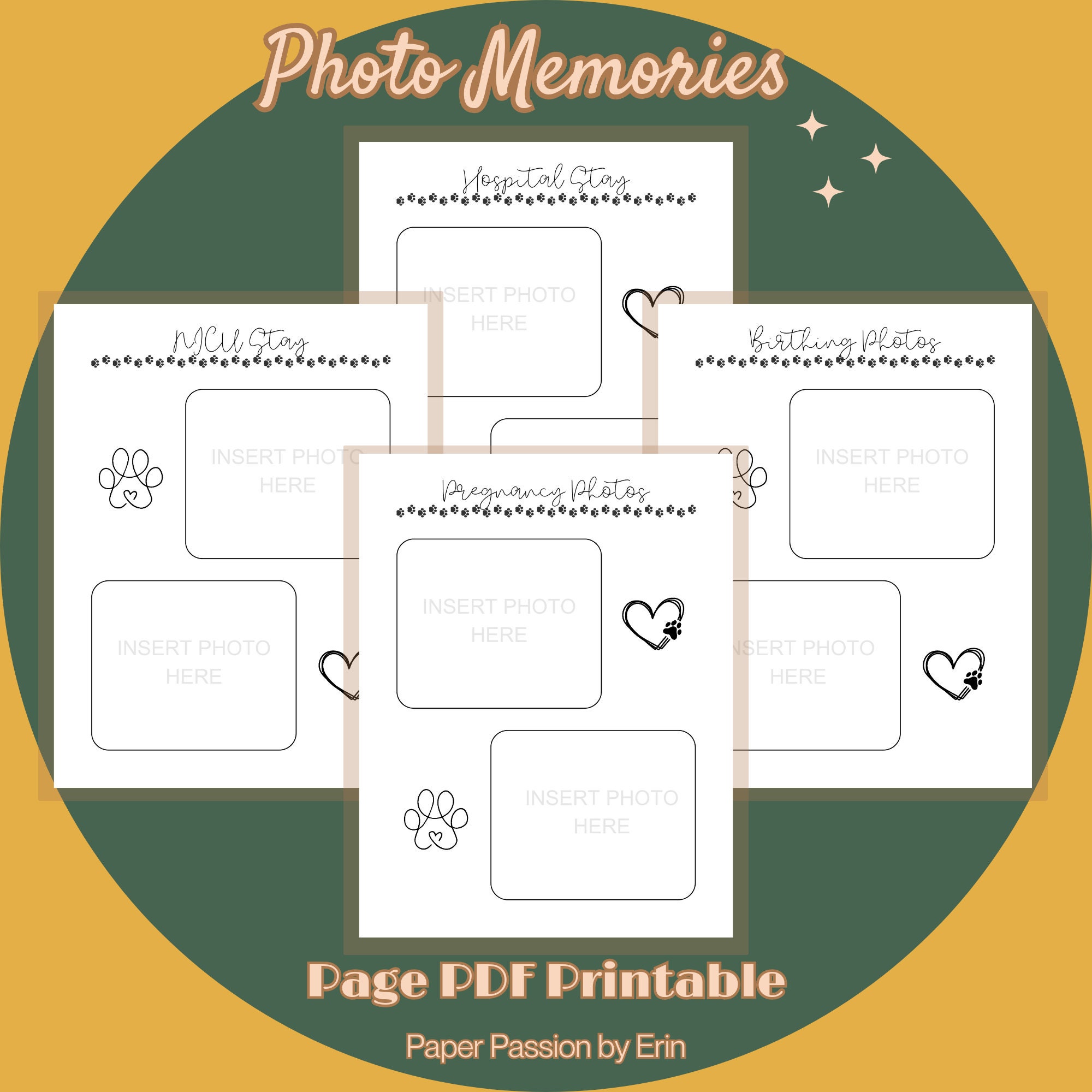 Baby Book, Baby's First Year, Printable Pages, Baby's Milestones ...