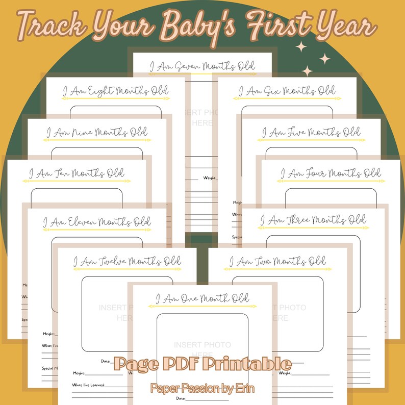 Baby Book, Baby's First Year, Printable Pages, Baby's Milestones ...