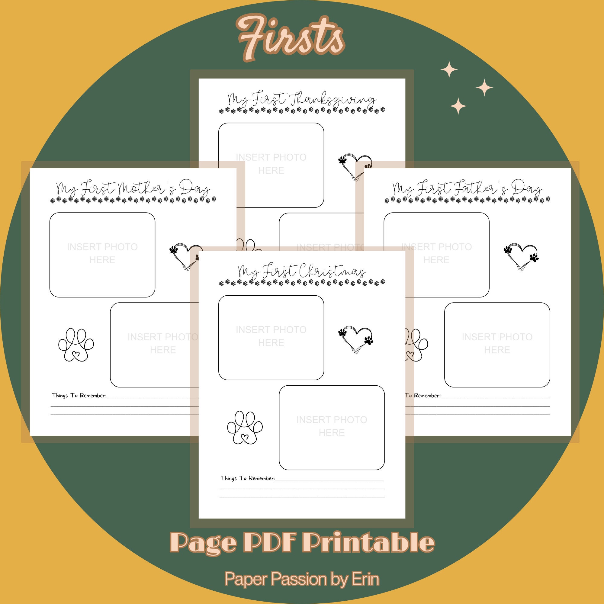 Baby Book, Baby's First Year, Printable Pages, Baby's Milestones ...