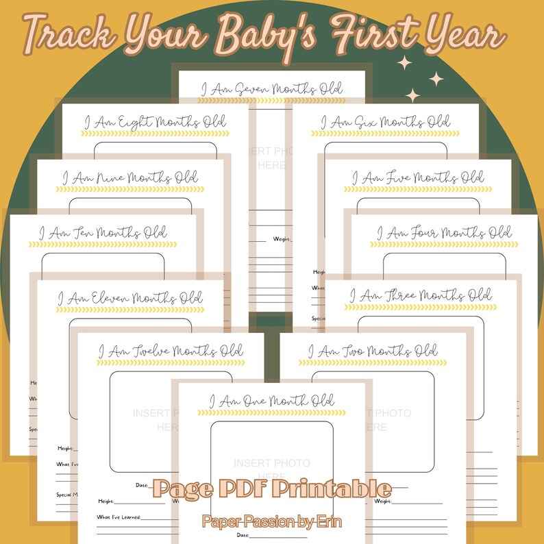Baby Book, Baby's First Year, Printable Pages, Baby's Milestones ...