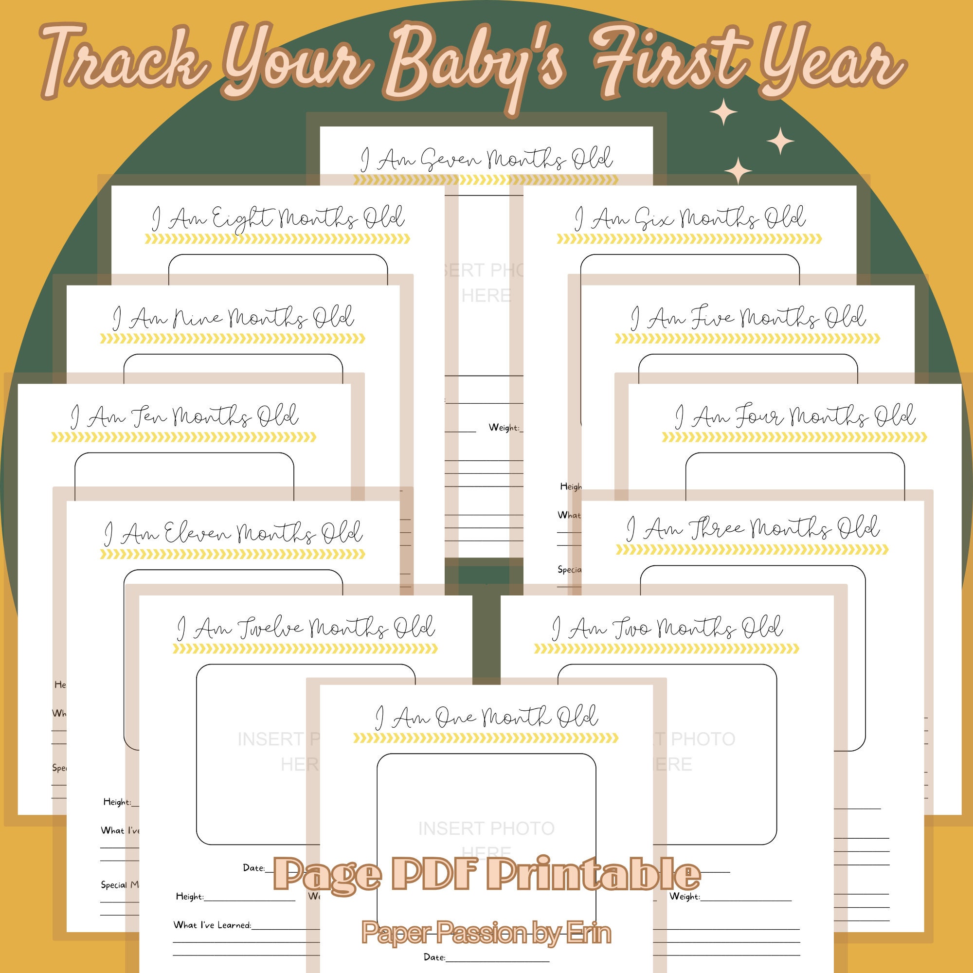 Baby Book, Baby's First Year, Printable Pages, Baby's Milestones ...
