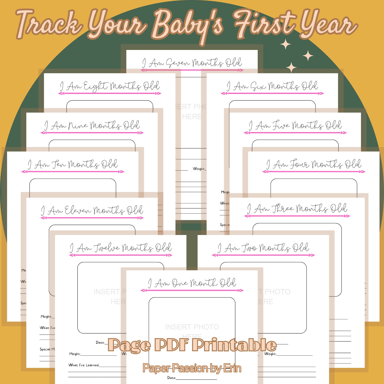 Baby Book, Baby's First Year, Printable Pages, Baby's Milestones ...