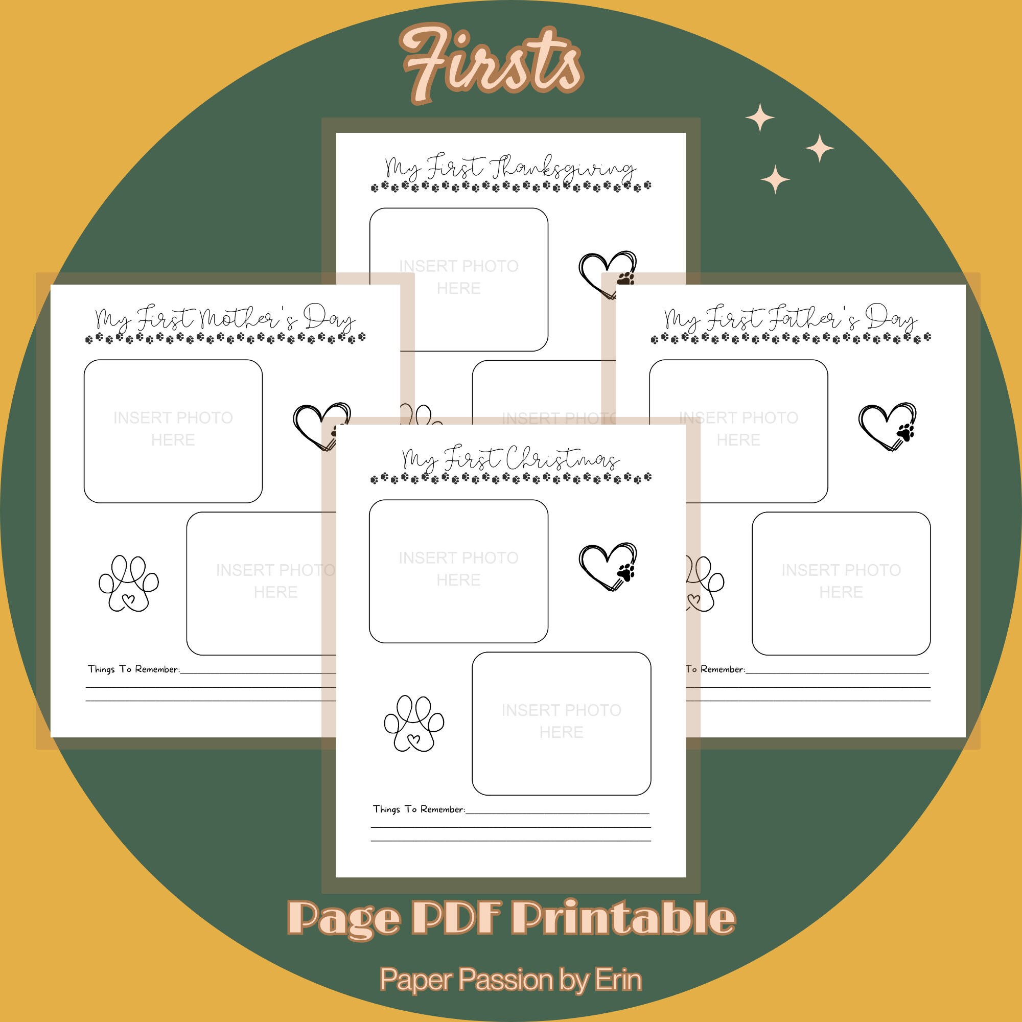 Baby Book, Baby's First Year, Printable Pages, Baby's Milestones ...
