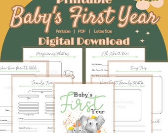 Baby Book Baby's First Year Printable Pages Baby's - Etsy