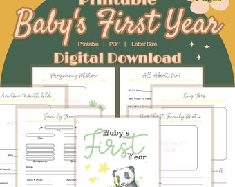 Baby Book, Baby's First Year, Printable Pages, Baby's Milestones ...