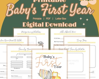 Baby Book, Baby's First Year, Printable Pages, Baby's Milestones ...