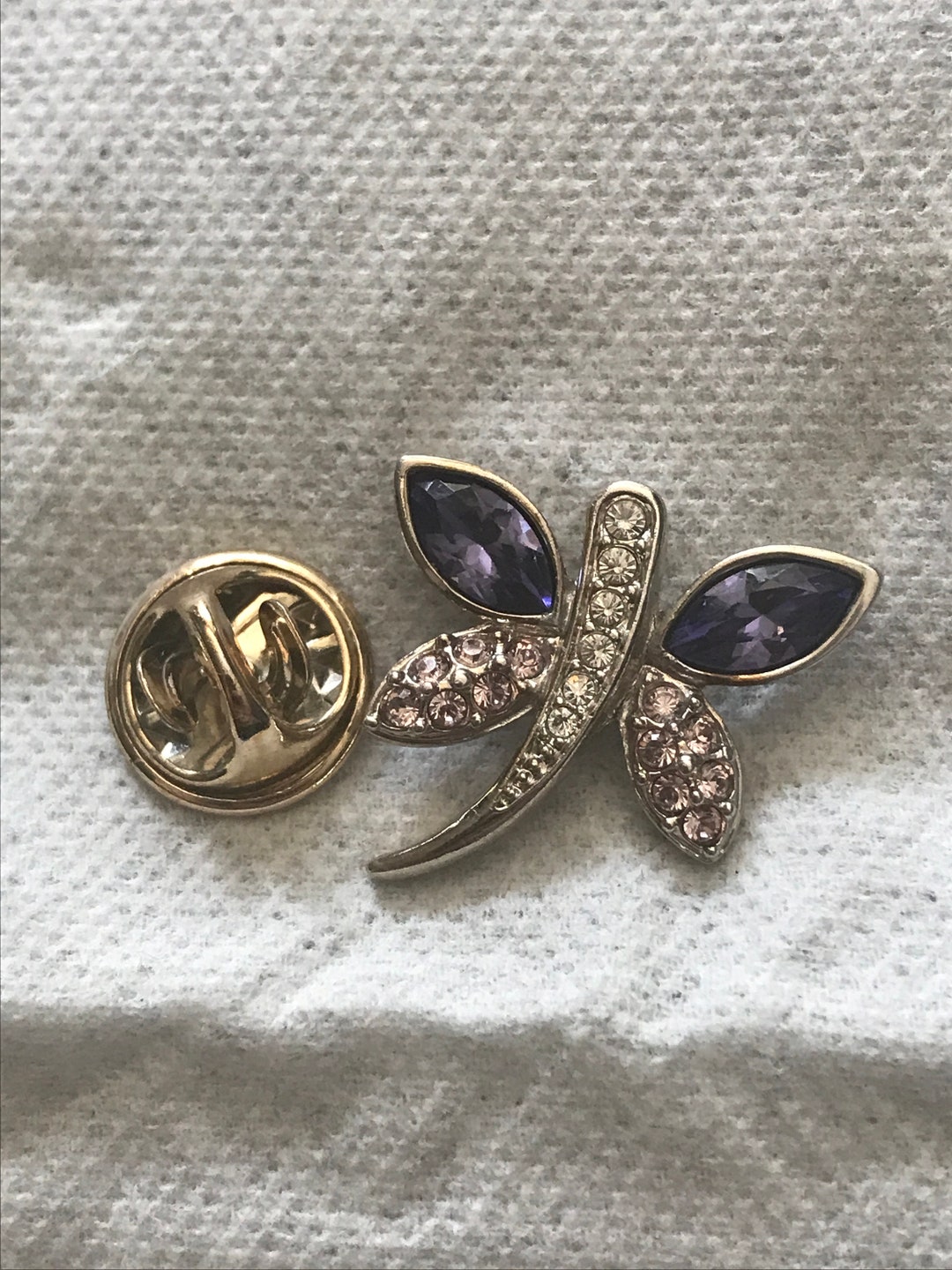 Swarovski Crystal Purple Butterfly Lapel Pin From the Early 2000’s. - Etsy